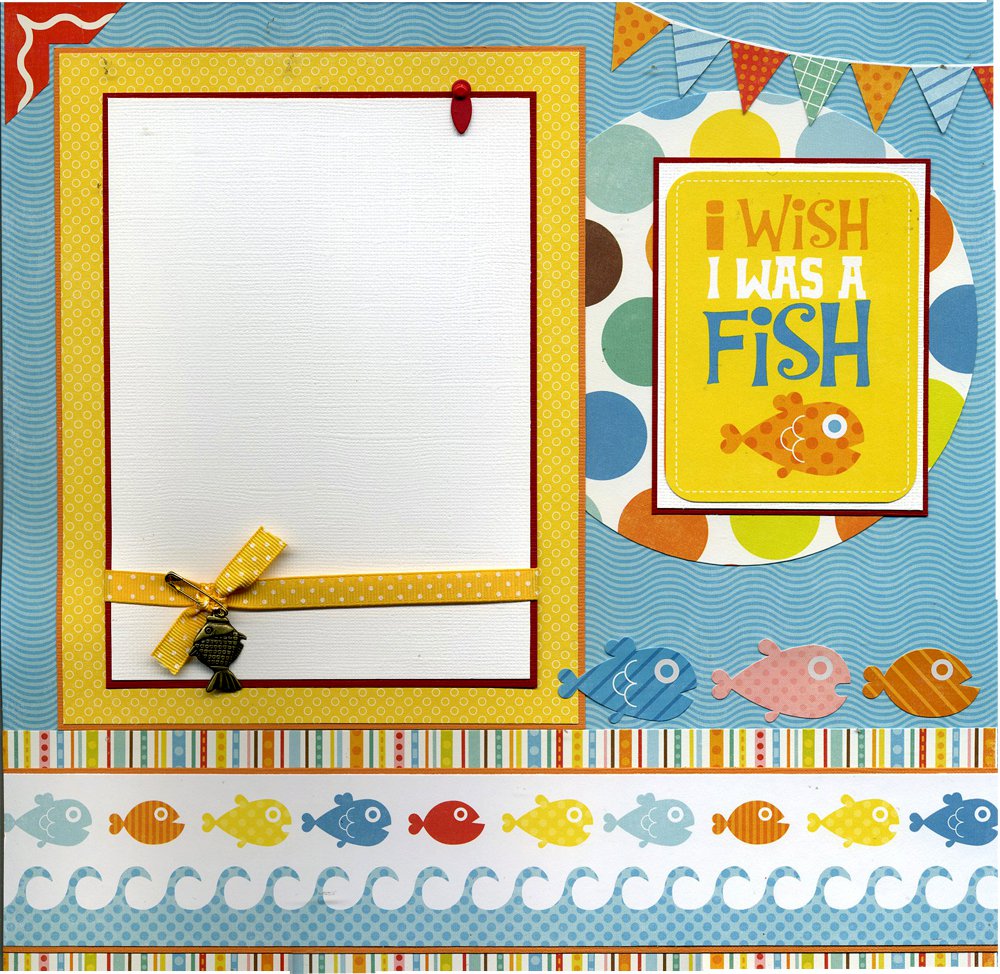 I Wish I Was A Fish - Premade Scrapbook Page