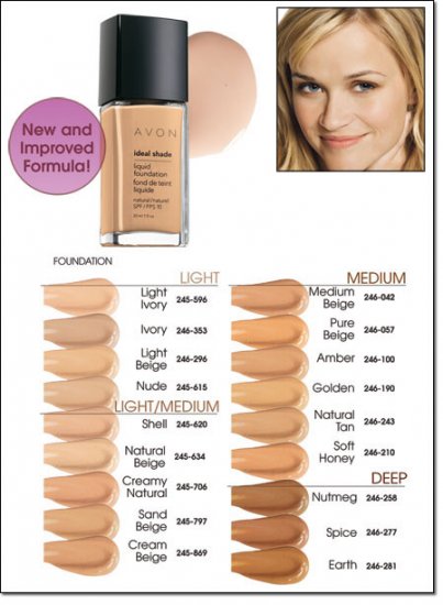 AVON IDEAL SHADE Liquid Foundation SPF 10