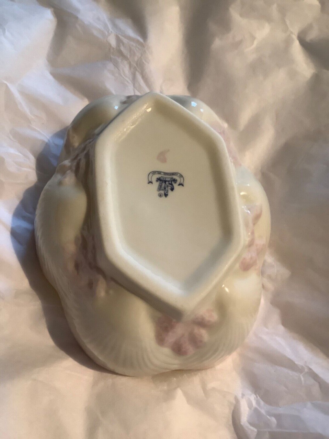 EXC COND Belleek Scallop Shell Bowl w/ Pink Coral Pattern 8th Mark - 5 ...