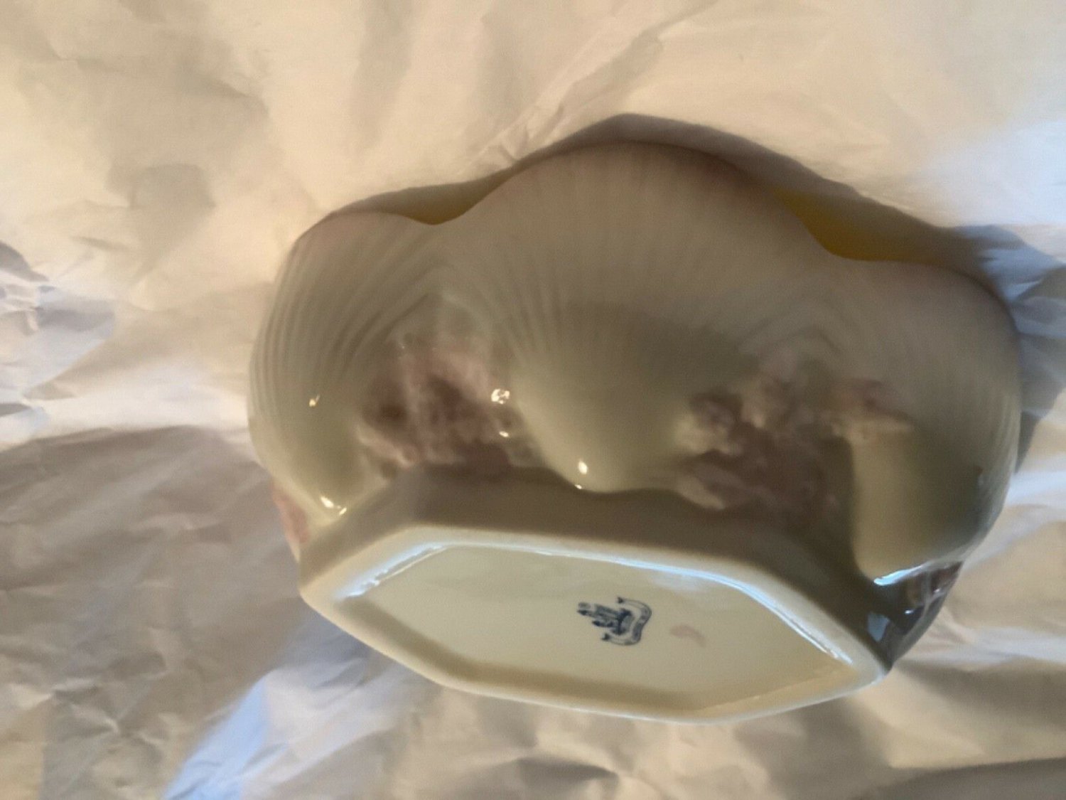 EXC COND Belleek Scallop Shell Bowl w/ Pink Coral Pattern 8th Mark - 5 ...