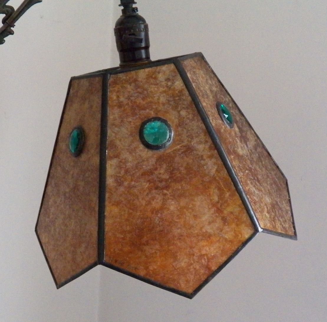 Turquoise Jeweled Light Amber Mica Shade by NYM Arts for your Vintage ...