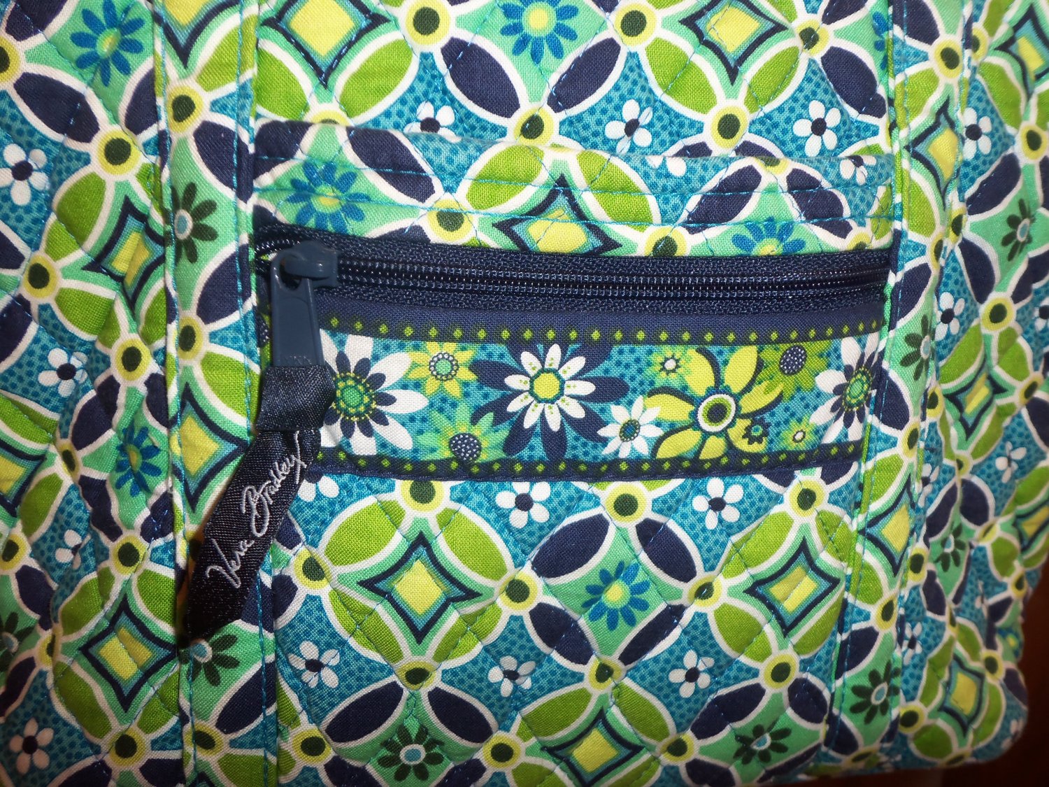 Vera Bradley Daisy Daisy Retired Villager Purse Tote Handbag Monogram ...