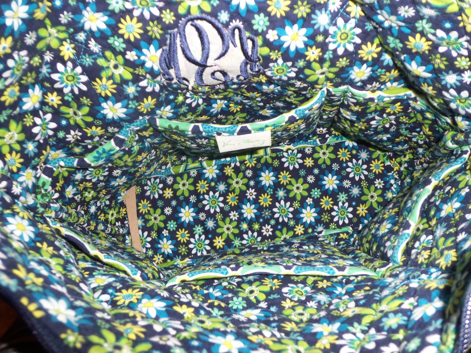 Vera Bradley Daisy Daisy Retired Villager Purse Tote Handbag Monogram ...