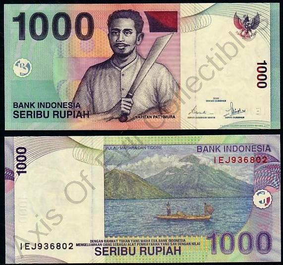 INDONESIA BANKNOTE 1000 RUPIAH CURRENCY PAPER MONEY P-141
