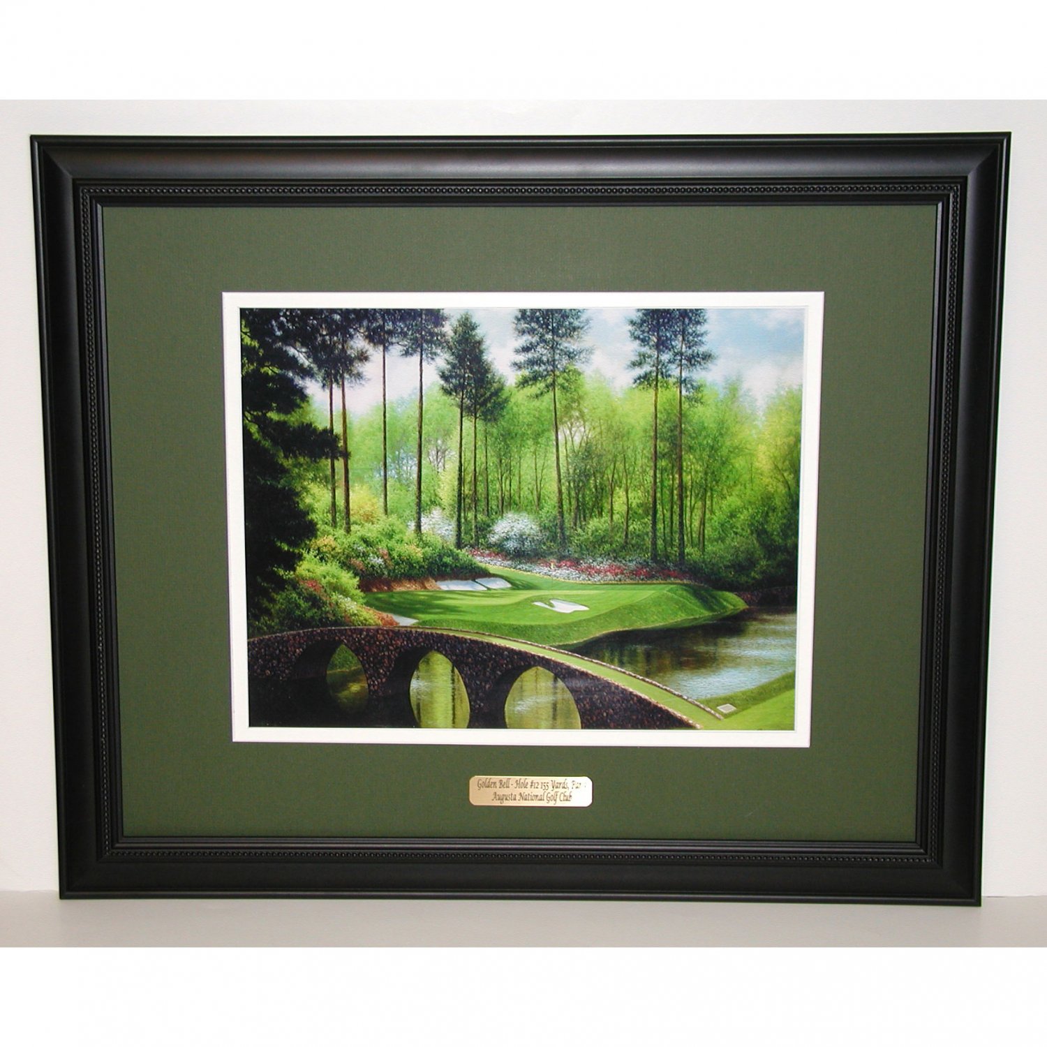 Augusta National Hole #12 Golden Bell Bridge 16 x 20 Framed Print