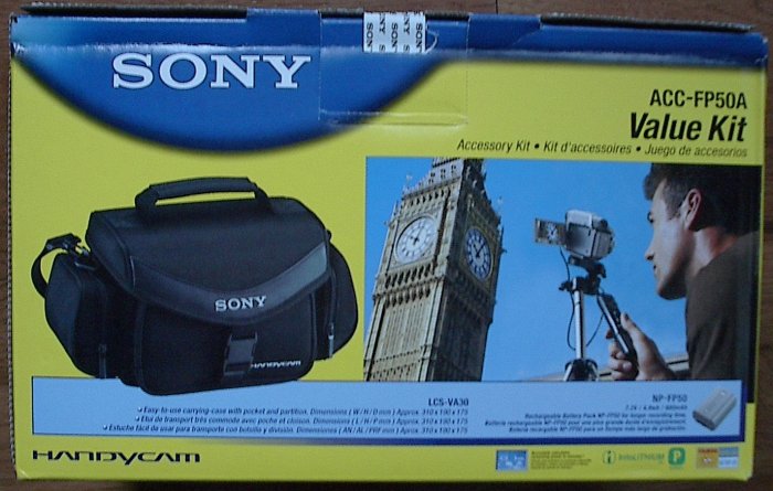 Sony Handycam Camcorder Accessory Kit ACC-FP50A Case & Battery; NEW