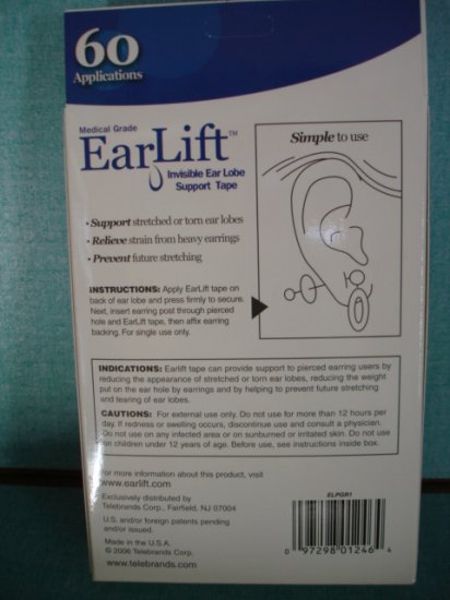 $6.99 for 60 in Box, Sealed-Medical Grade Ear Lift - Invisible Ear Lobe ...