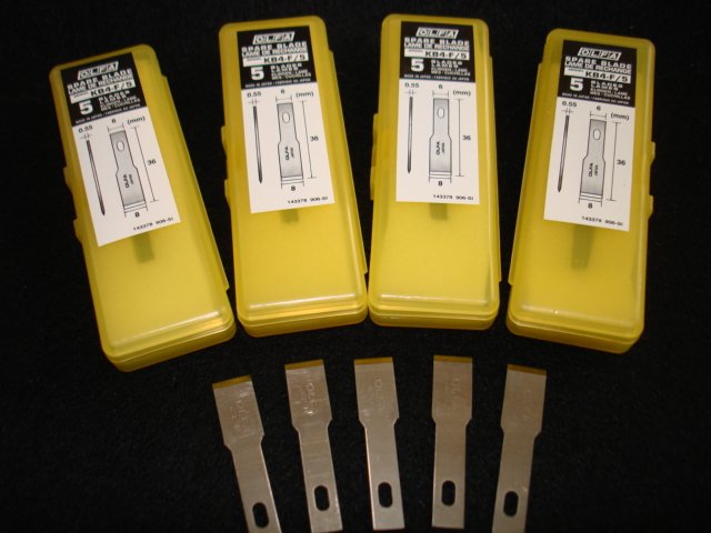 $12.99 free ship-New-4 Packs of 5 blades each.Olfa- Spare Chisel Blade ...