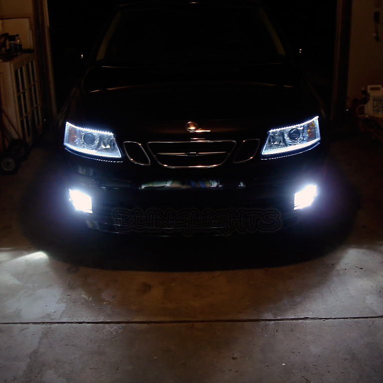 2003 2004 2005 2006 2007 Saab 9-3 LED DRL Strip Lights Headlamps ...