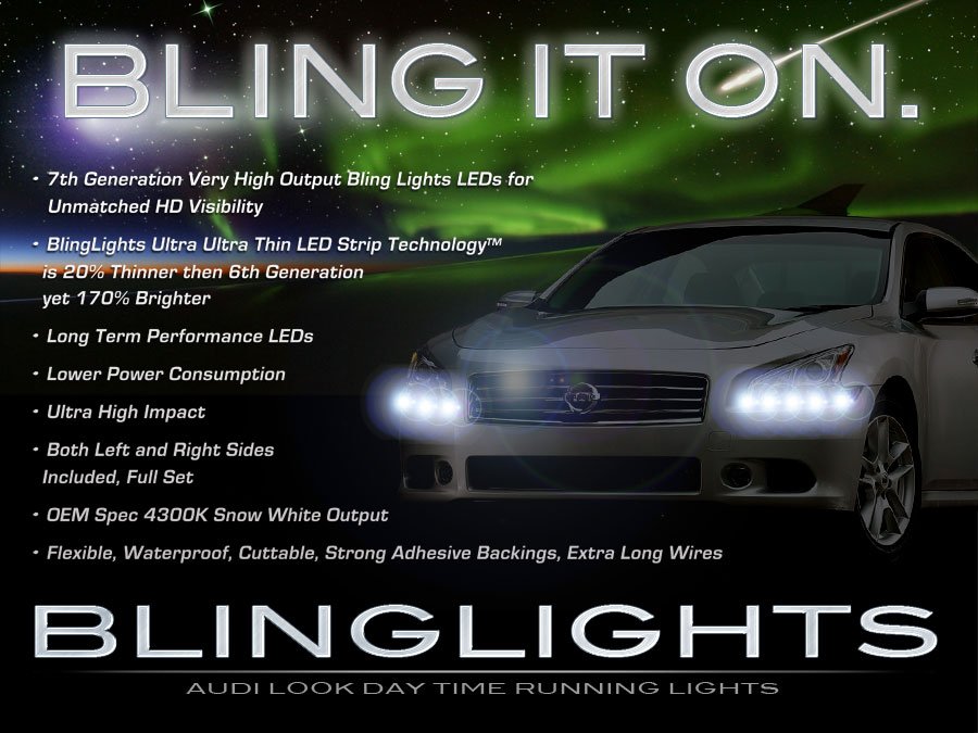 2009 2010 2011 2012 Nissan Maxima LED DRL Headlamps Headlights Light ...