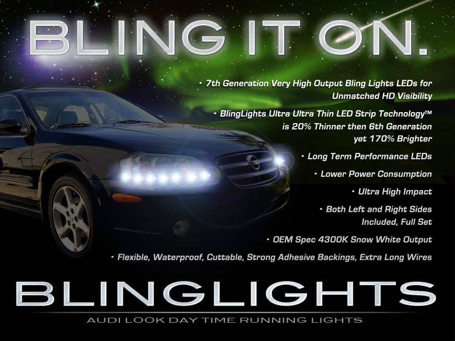 2000 2001 2002 2003 Nissan Maxima LED DRL Lights Strips Headlamps ...