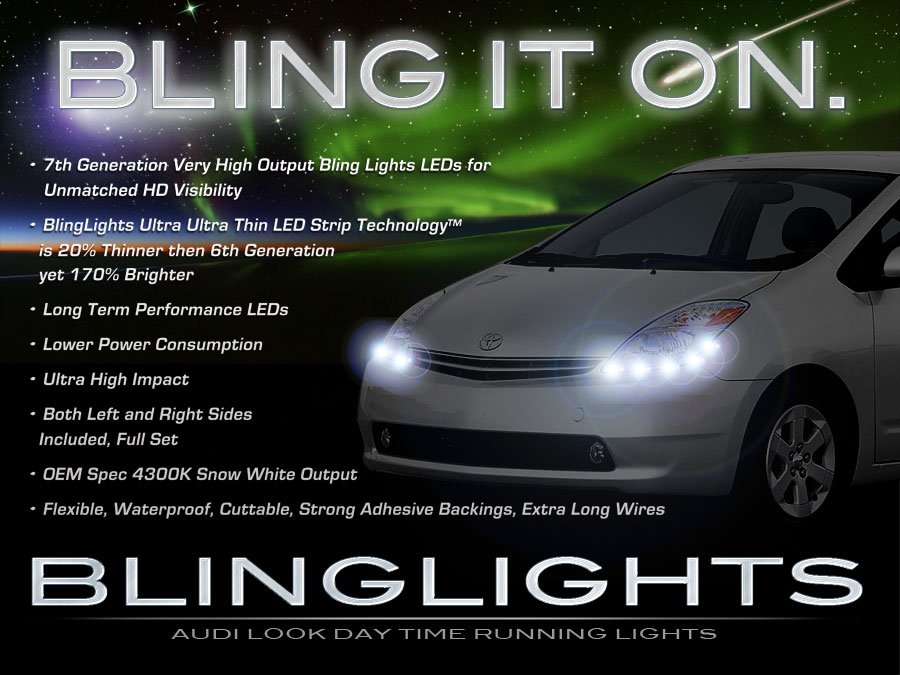 Bling Lights LED DRL Daytime Running Strips for Toyota Prius Head Lamps ...