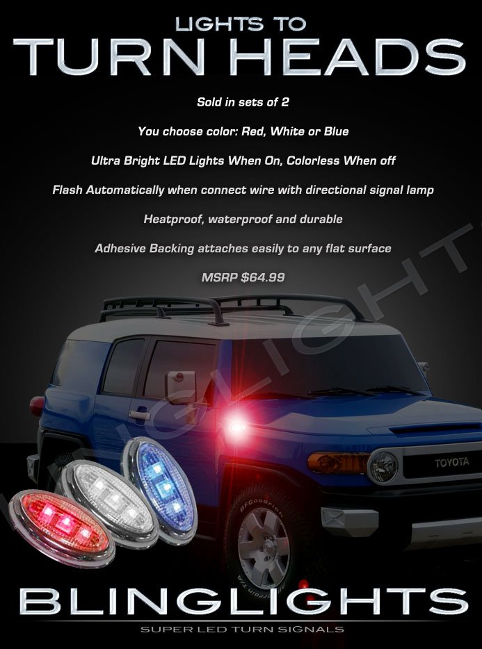 2007-2013 Toyota FJ Cruiser LED Side Markers Turnsignals Lights Turn ...