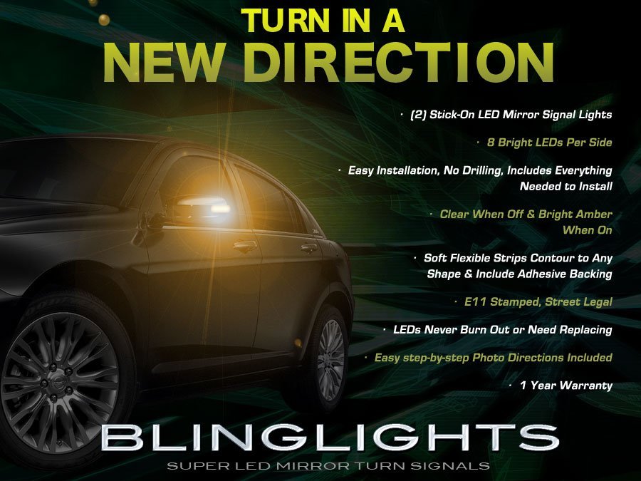 Lancia Flavia LED Side View Mirror Turnsignal Lights Signaler Lamps add-on
