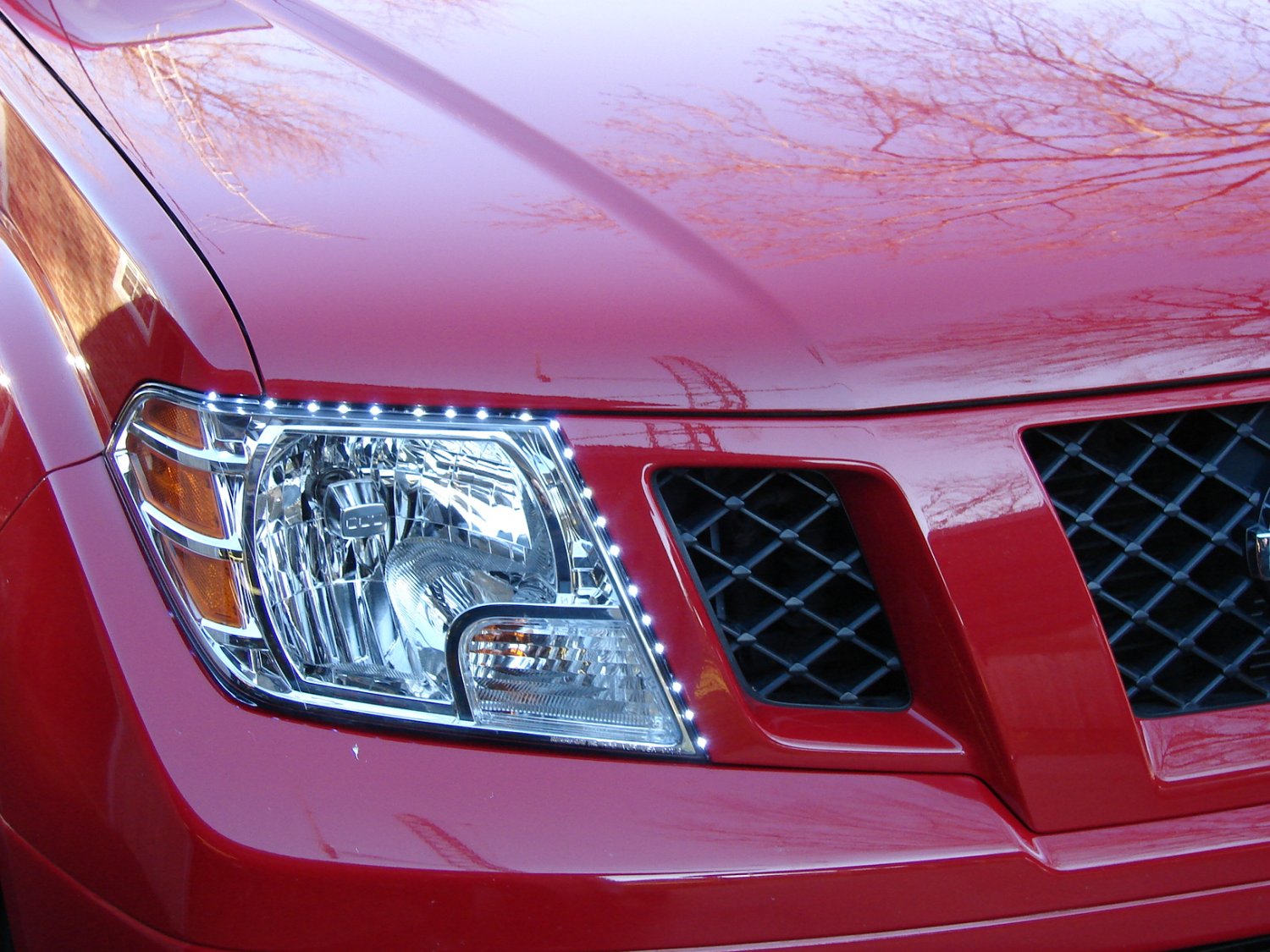 Nissan Navara D40 LED DRL Head Light Strips Day Time Running Lamps
