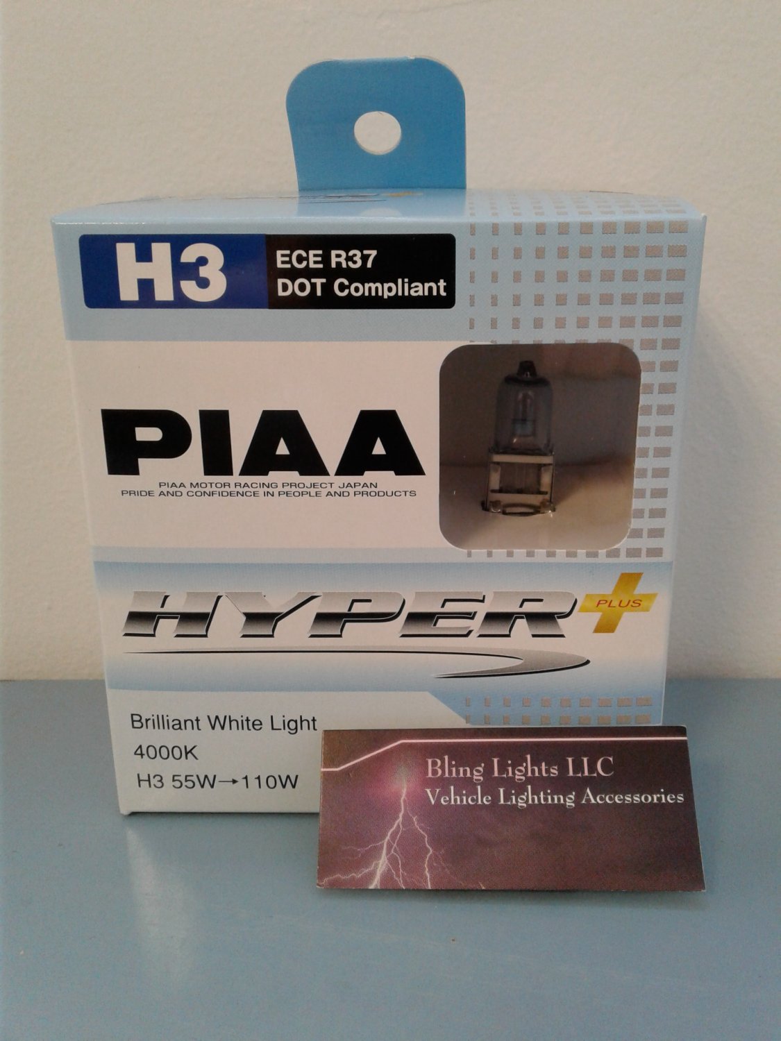 PIAA H3 Hyper Plus 4000K Xtra 55w=110W Brilliant White Light Bulbs Twin Pack