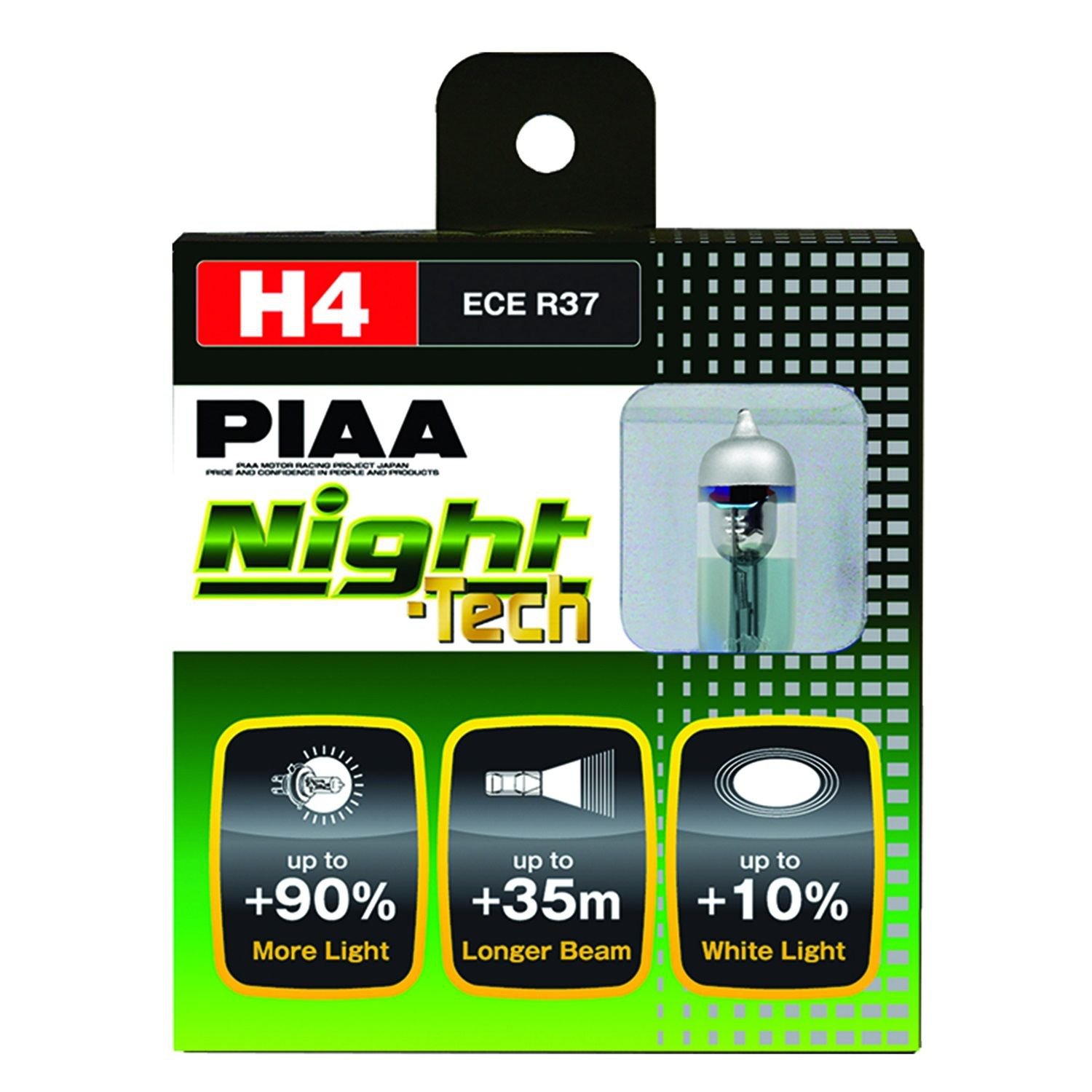 PIAA H4 Night Tech 3600K Xtra 60/55w=110/100w Light Bulbs Set of 2