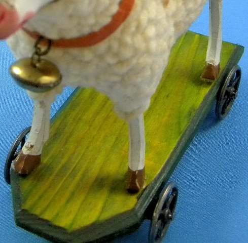 Antique German Christmas Wooly Sheep Pull Push Toy Stick Legs Premium ...