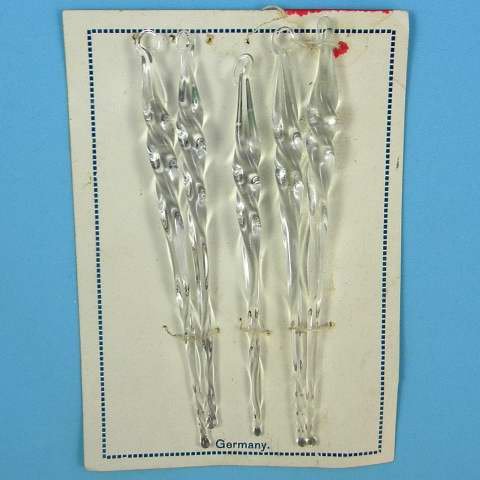 Vintage German Christmas Ornaments 5 Small Glass Icicles for Feather ...