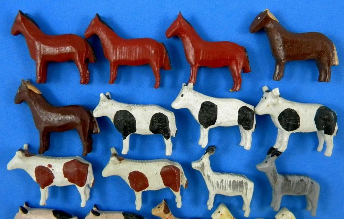 Vintage Putz German Erzgebirge 21 Miniature Carved Wood Farm Animals ...