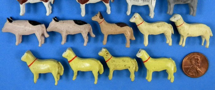 Vintage Putz German Erzgebirge 21 Miniature Carved Wood Farm Animals ...