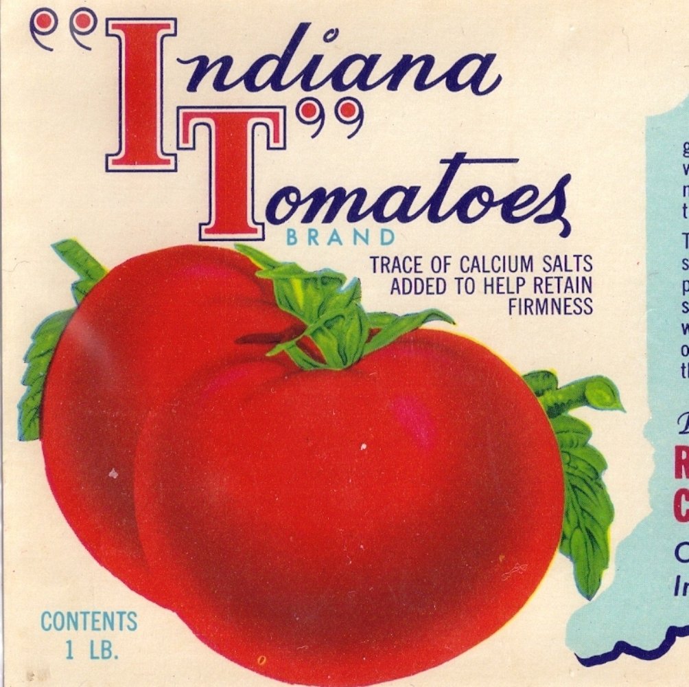 Indiana Tomatoes Vintage Can Label Carthage IN