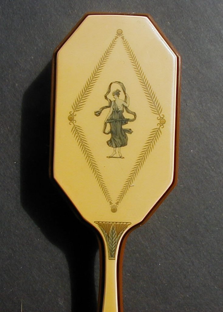Vintage Lucite Empire Hand Mirror and Brush Deco Vanity