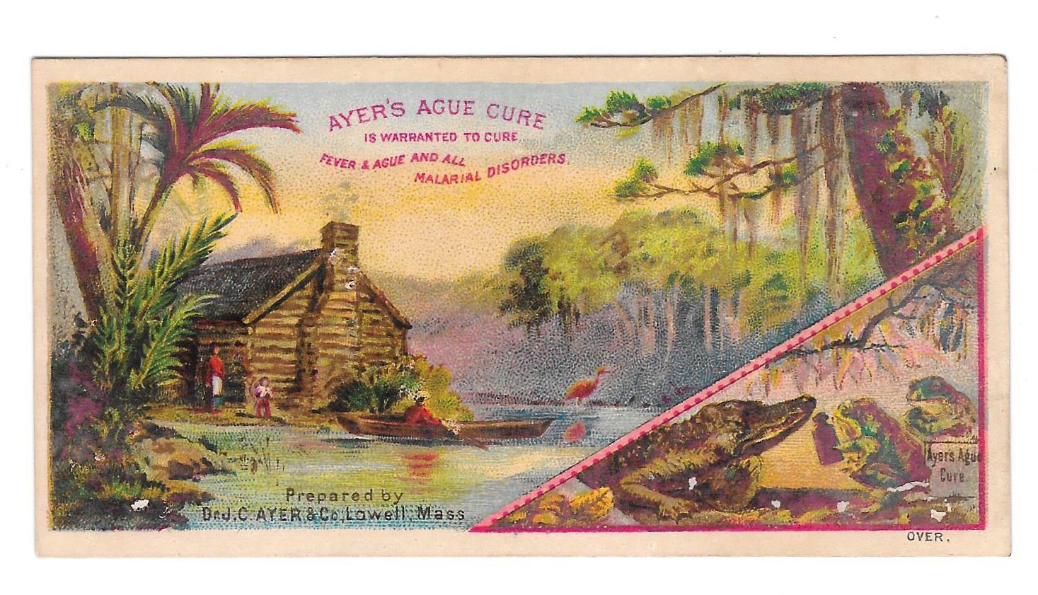 Victorian Trade Card Ayers Ague Cure Fever Malarial Disorders Swamp ...