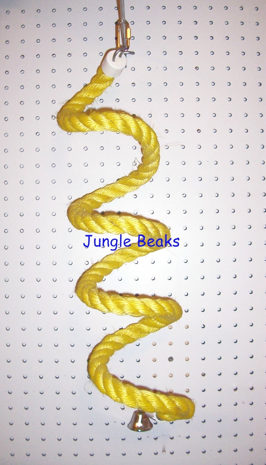 YELLOW LARGE Sisal Rope Boing bird toy parts parrots cages perch