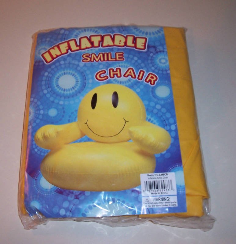 SMILEY FACE INFLATE CHAIR kids toy fun