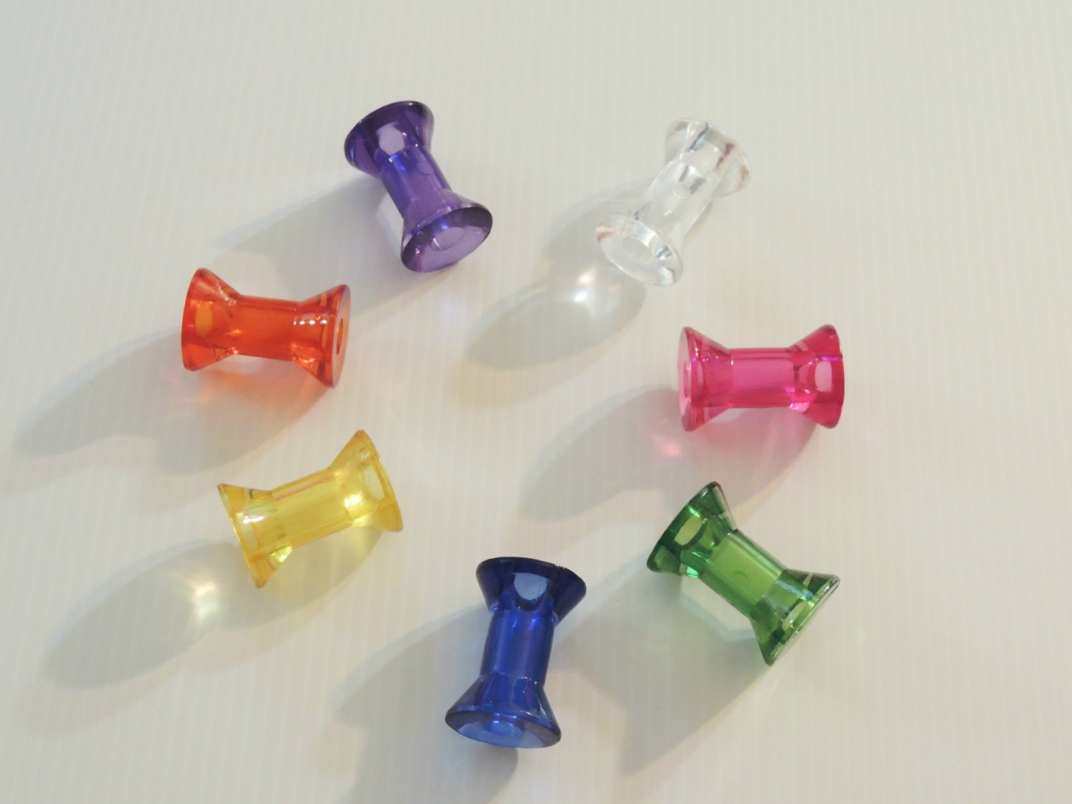 8 Small Acrylic Spools bird toy parts parrots cage kids crafts