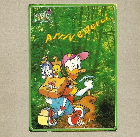 WALT DISNEY DONALD DUCK HELLO FROM ITALY POSTCARD