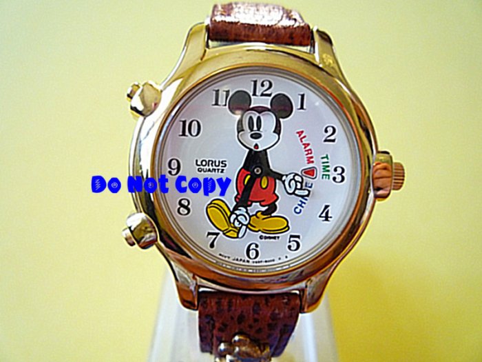 NEW Disney/Lorus Mickey Mouse Alarm Chime TimeWatch HTF Vintage