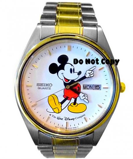 NEW Disney Mens Mickey Mouse SEIKO Date/Day Watch HTF