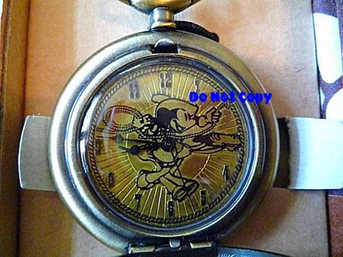 NEW Disney Mickey Mouse Rodeo Western Pocket Watch LTD