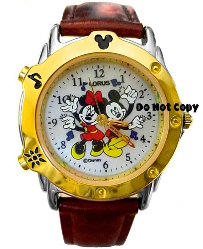 NEW Disney Lorus Mickey & Minnie Mouse Musical Lights Up Watch HTF