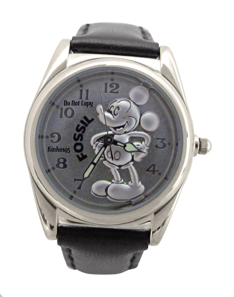 New Men's Disney Fossil Mickey Mouse Silver Silhouette Limited Edition ...