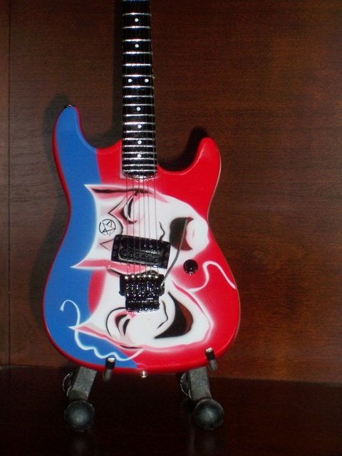 Collectible MOTLEY CRUE MICK MARS Memorabilia Mini Guitar THEATER OF ...