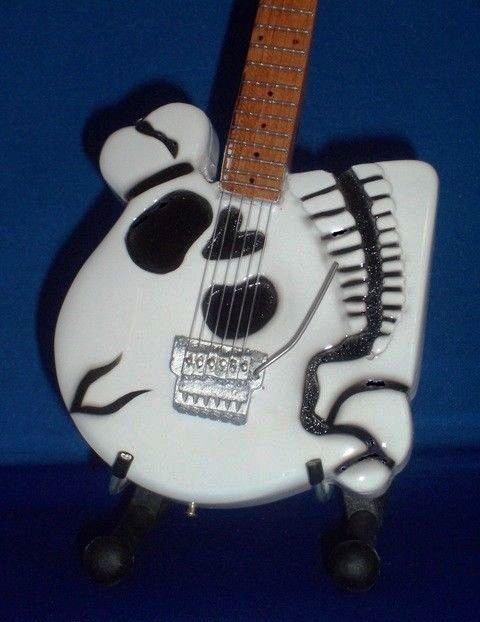 POISON CC DEVILLE Memorabilia Skeleton Miniature Guitar