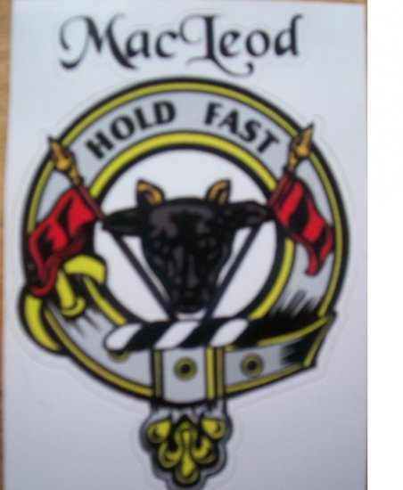 Clan MacLeod , Scottish sticker , coat of arms , decal