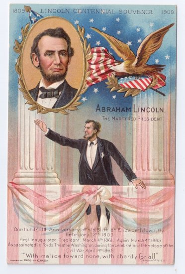 Abraham Lincoln Centennial Nash 1908 Vintage Patriotic Postcard