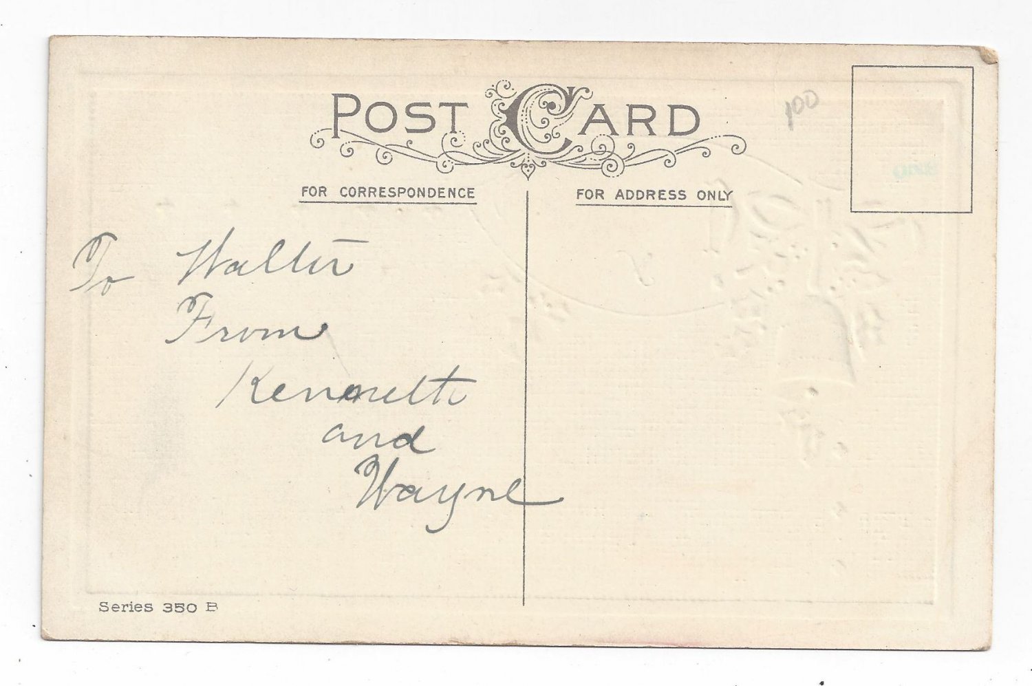 Christmas Postcard Embossed Bell Holly Gilded Vintage ca 1913