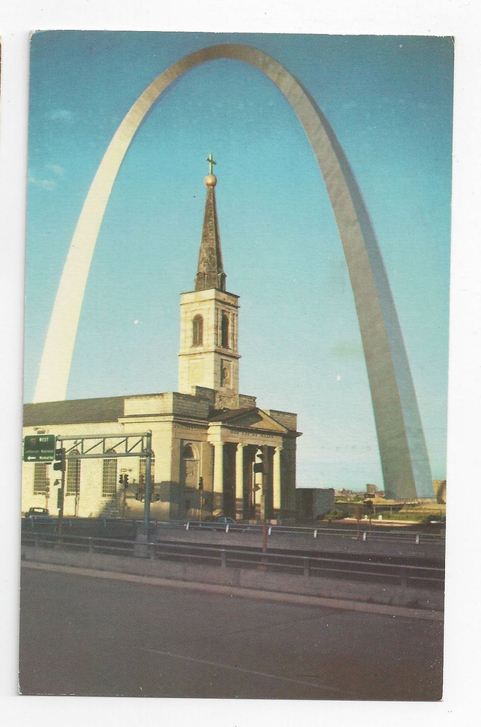 MO St Louis Gateway Arch Old Cathedral Vintage 1968 Postcard