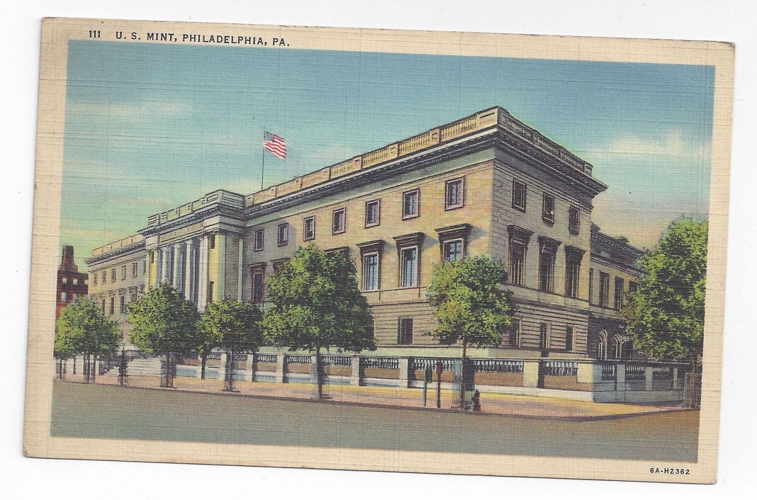 PA Philadelphia US Mint Vintage Linen Postcard