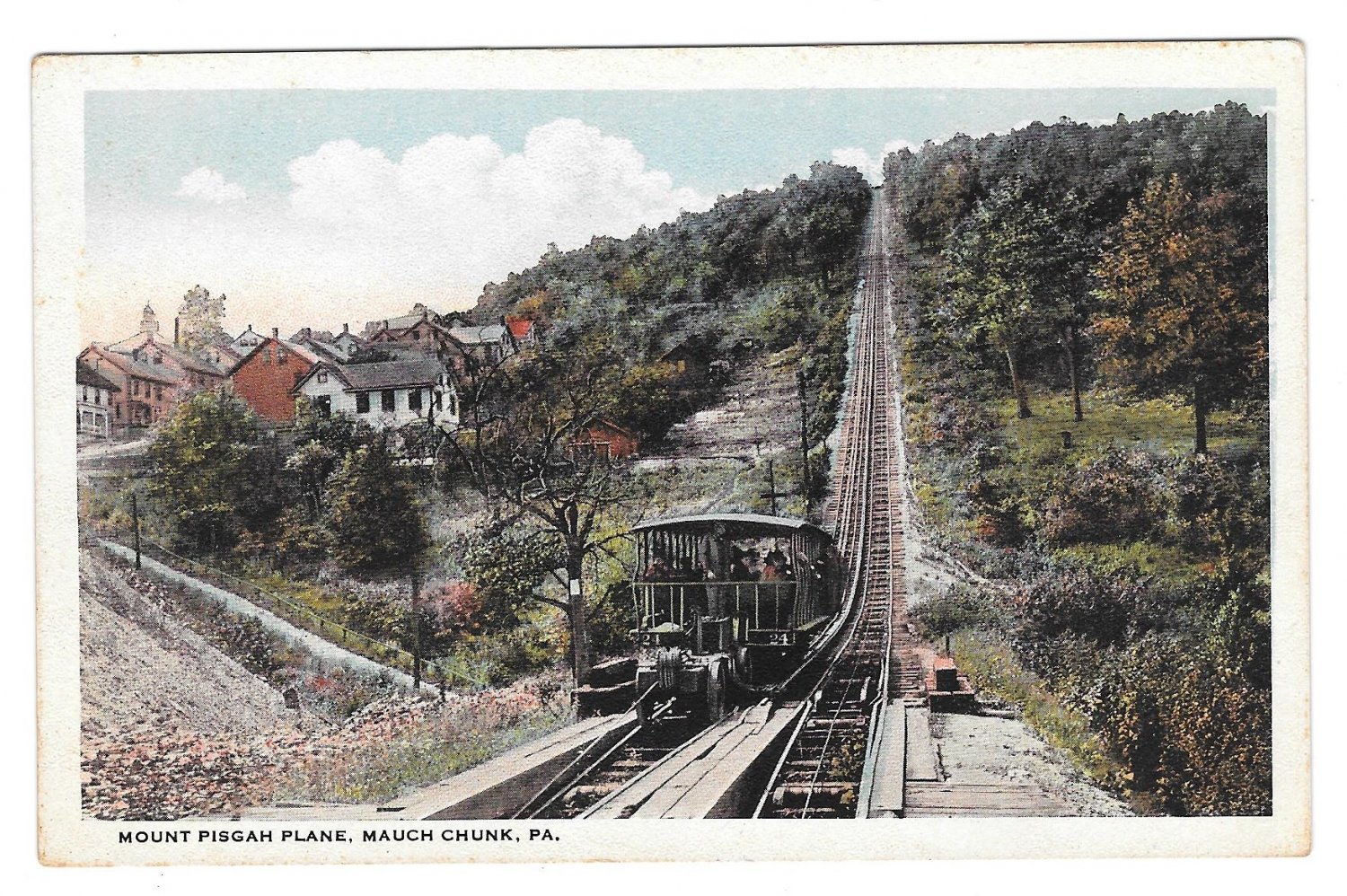 Mauch Chunk PA Mt Pisgah Plane Switchback Railway Vtg Postcard