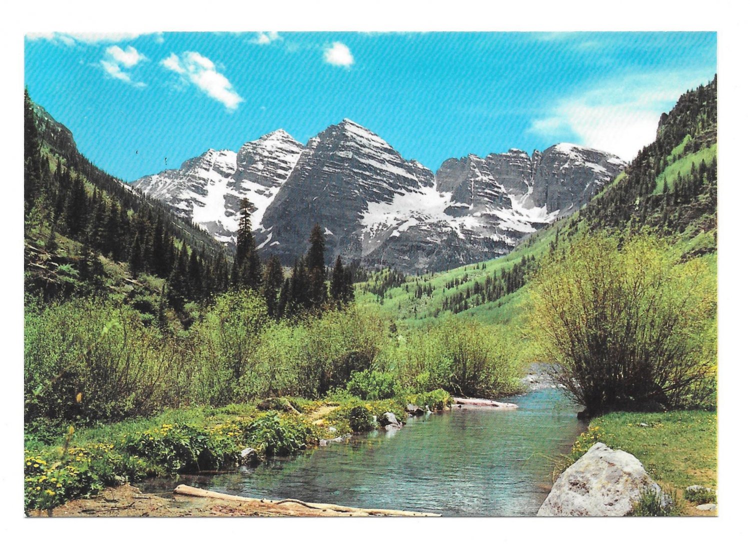Colorado Rocky Mountains Springtime Maroon Bells Creek Vintage Motisher ...