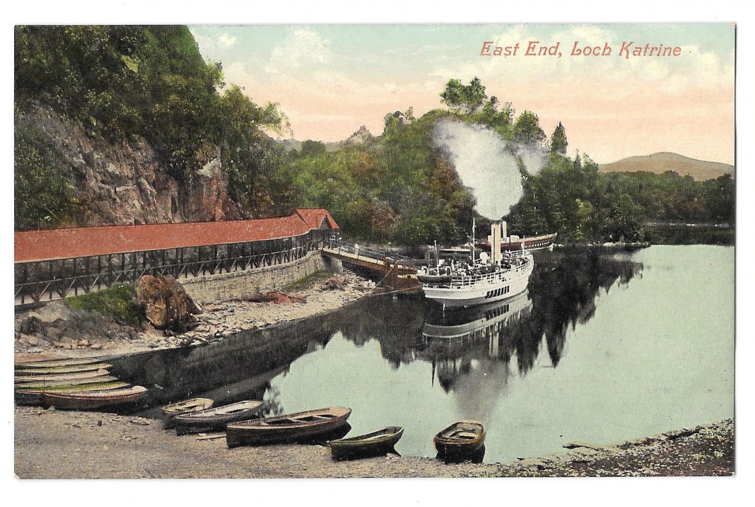 UK Scotland Loch Katrine Steamer at Trossachs Pier East End Vintage ...