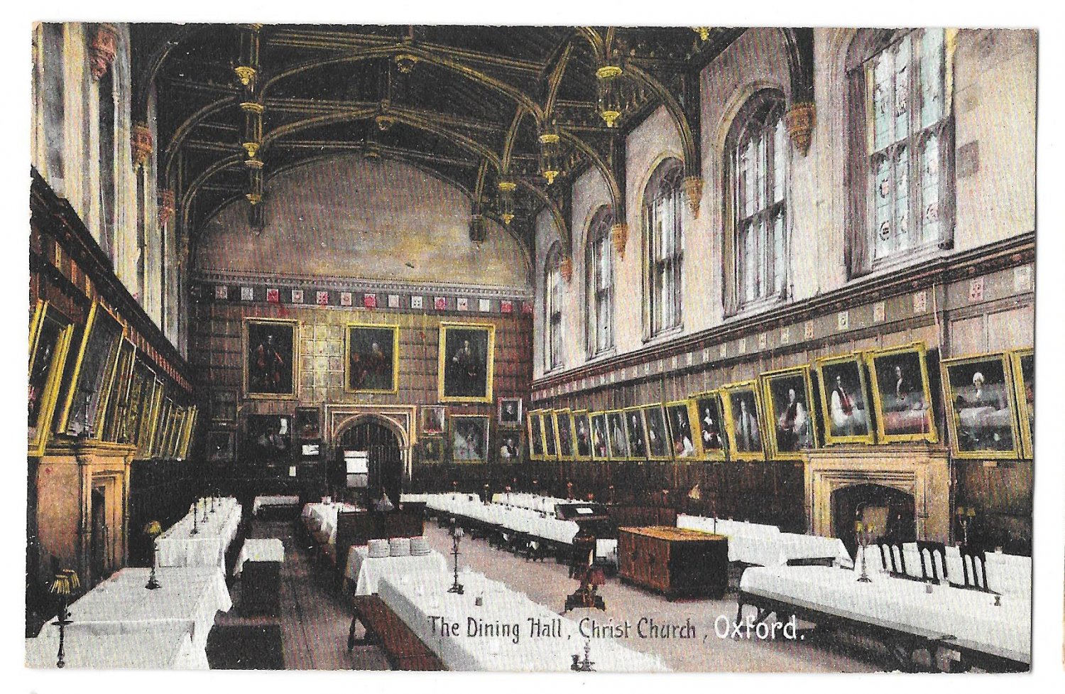 UK Christ Church Dining Hall Oxford Vintage Frank Smith Postcard