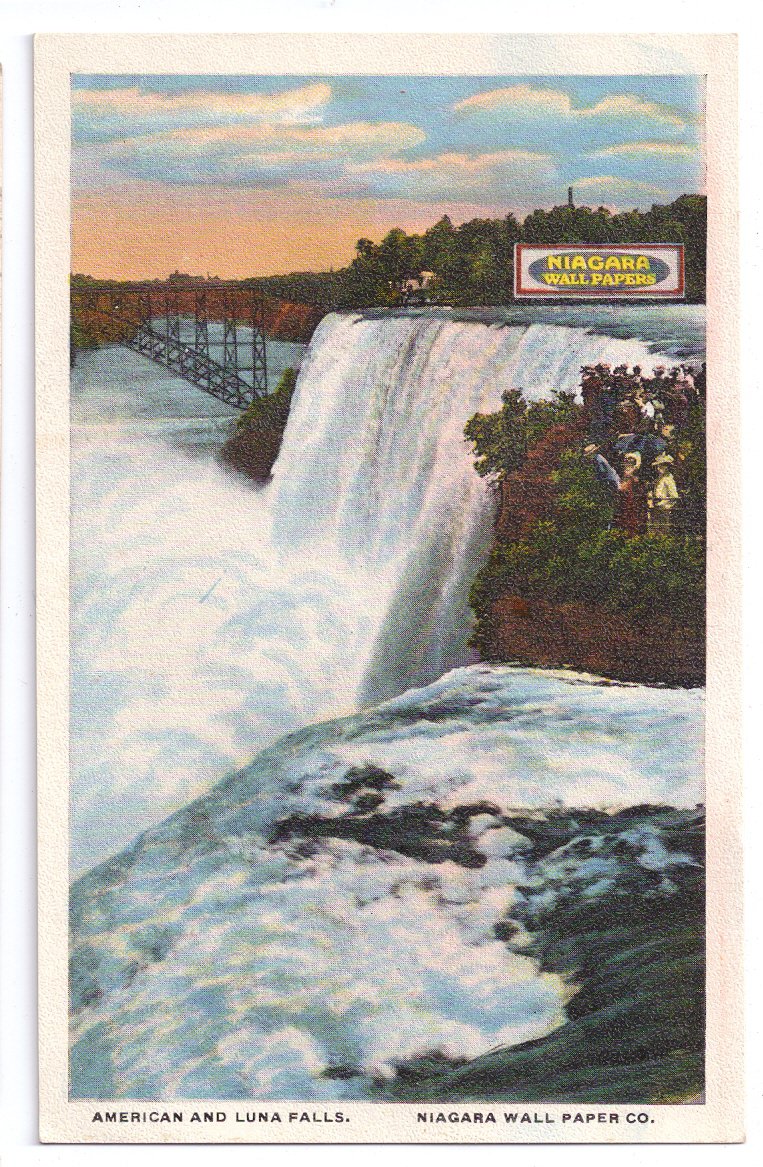 Niagara Wall Papers Co NY Plant Luna Falls Curteich Advertising Postcard
