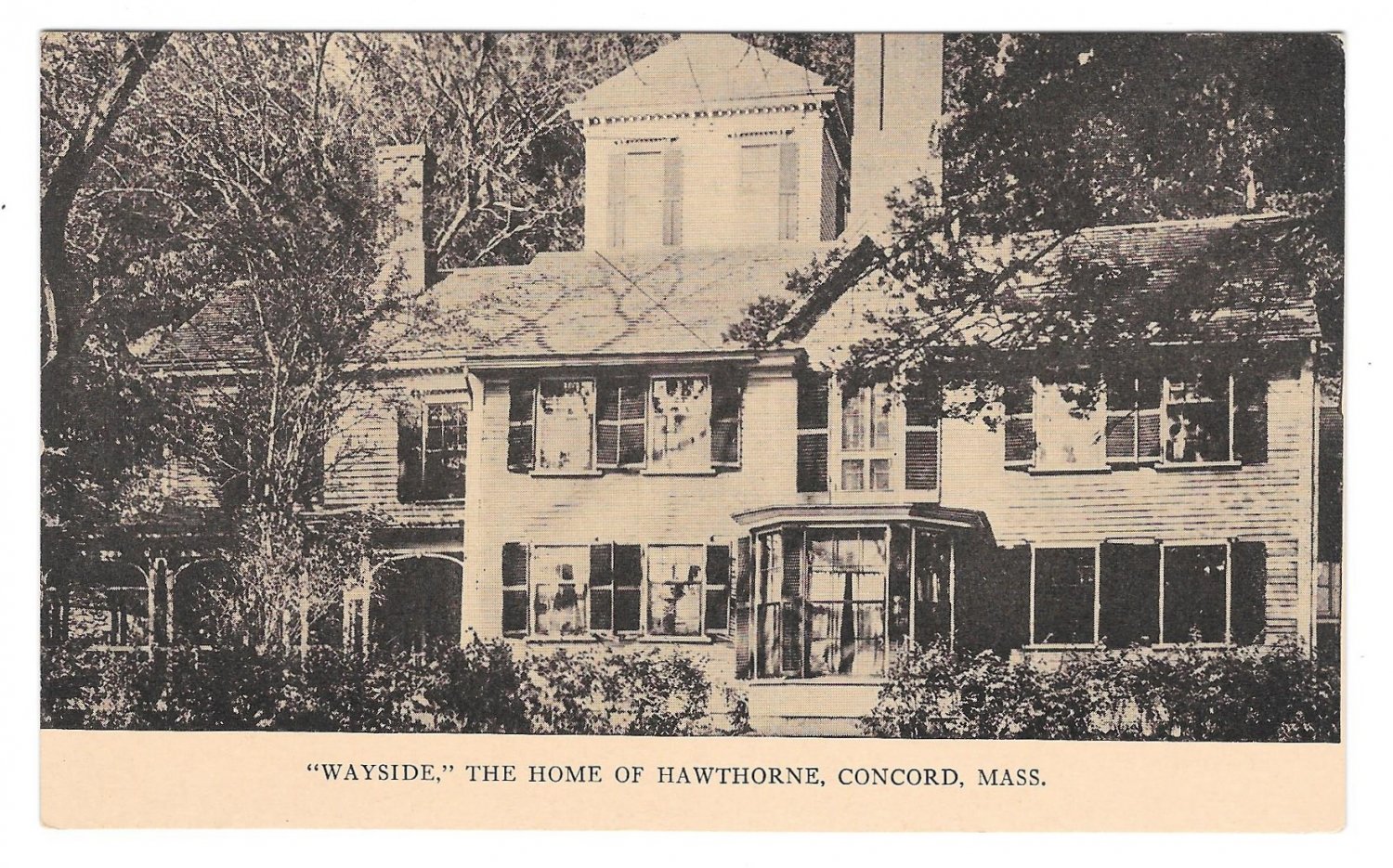 MA Concord Wayside Home of Nathaniel Hawthorne Author Vintage Postcard ...